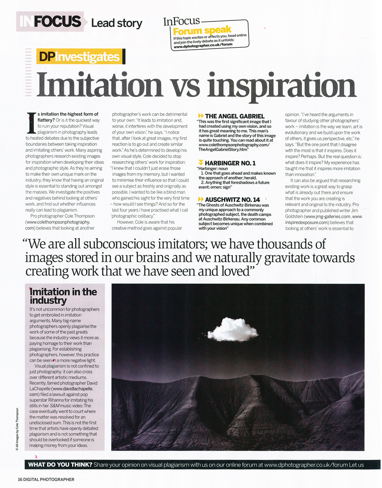 Imitation Vs. Inspiration - Cole Thompson Photography